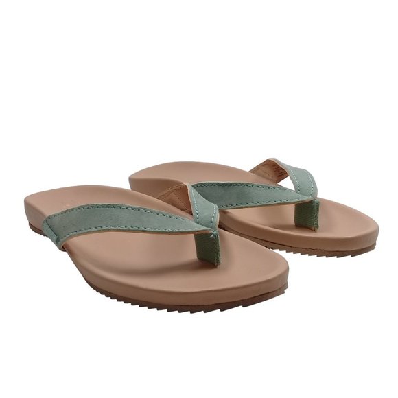 Zara | Shoes | Zara New Womens Leather Thong Flipflops Contoured ...